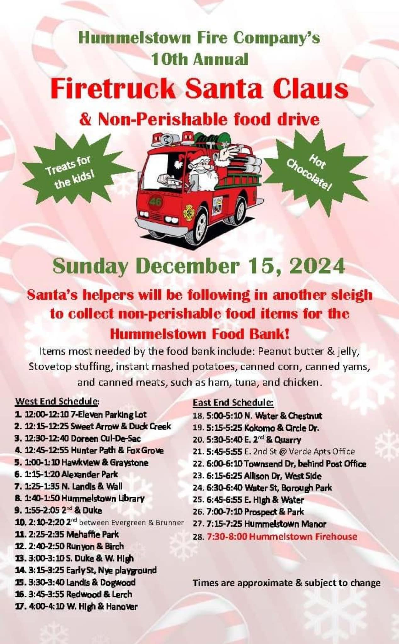 Firetruck Santa Claus East End - Hummelstown Fire Department